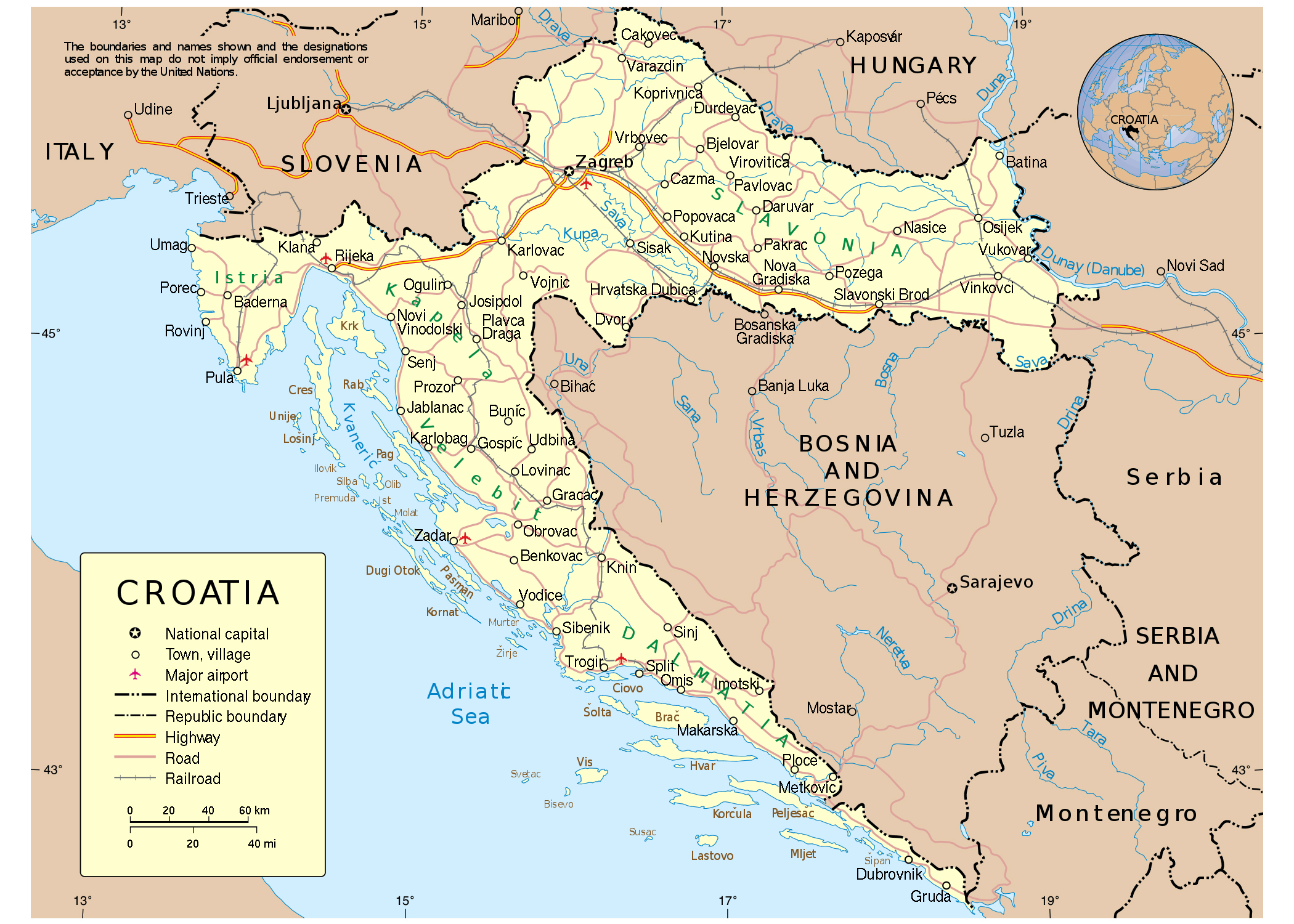 Mapa Chorvatska CK Mundo Mapa Chorvatska CK Mundo