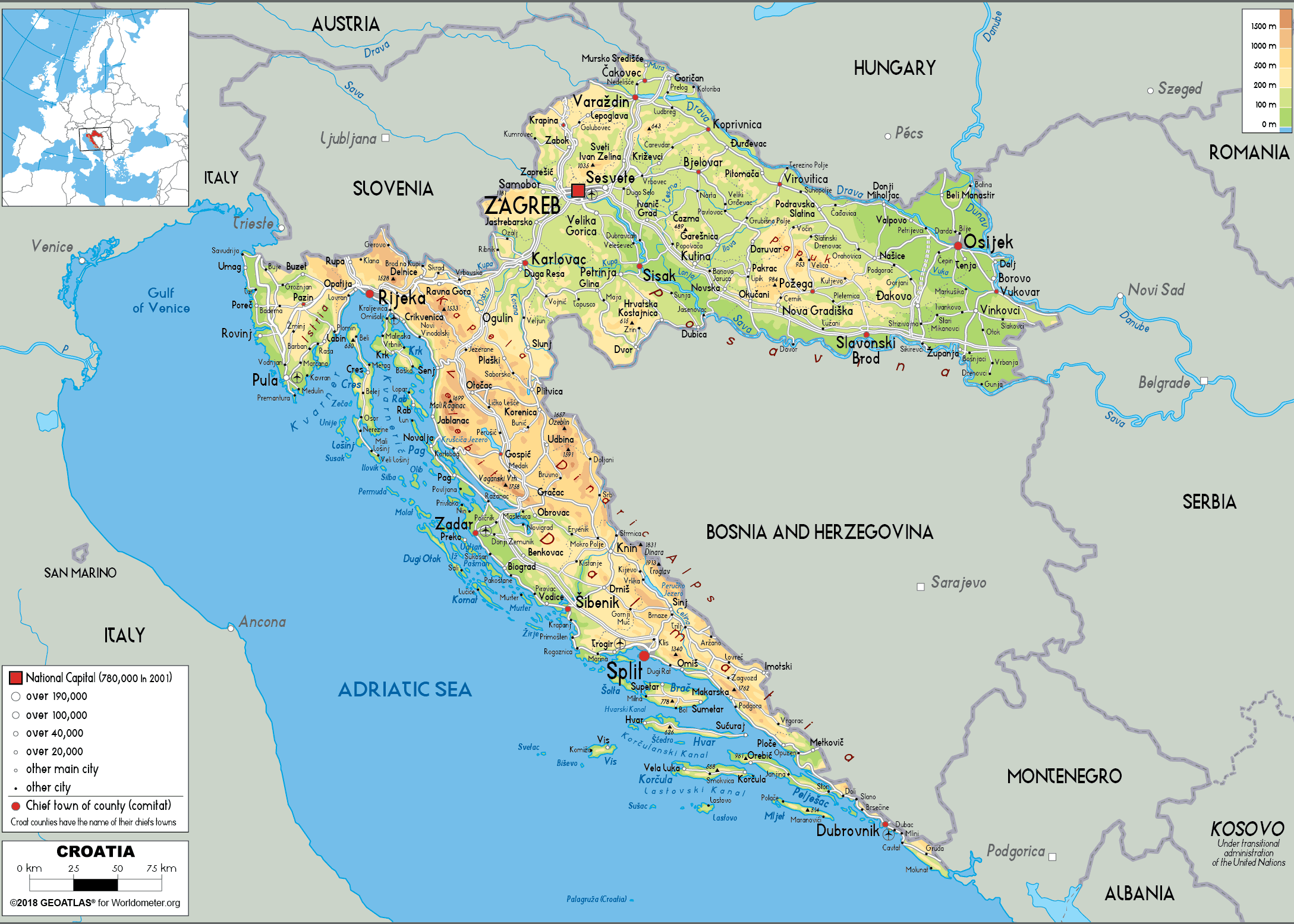 Mapa Chorvatska CK Mundo Mapa Chorvatska CK Mundo